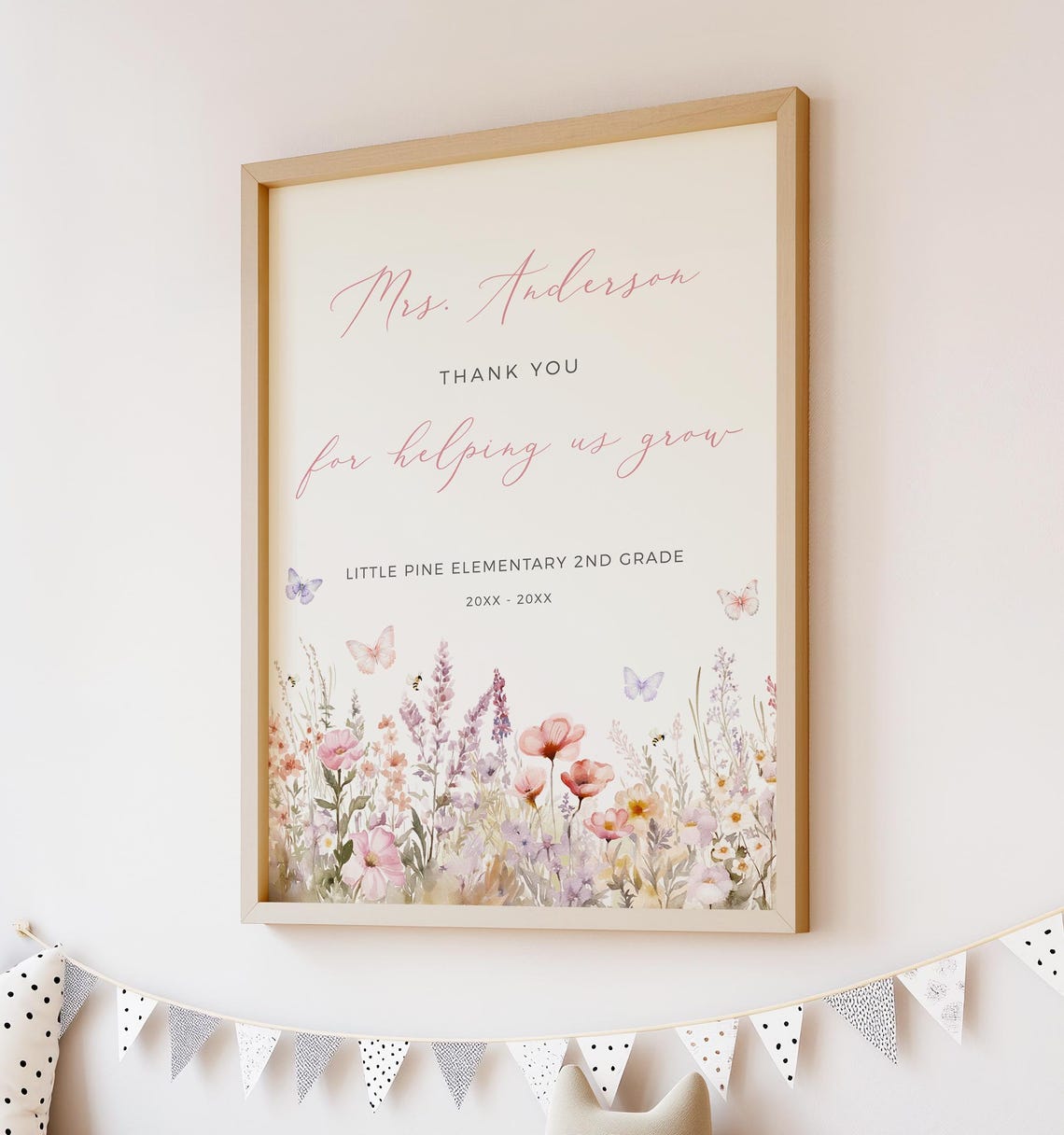 Teacher Appreciation Gift Artwork, Wildflower Teacher Present From ...