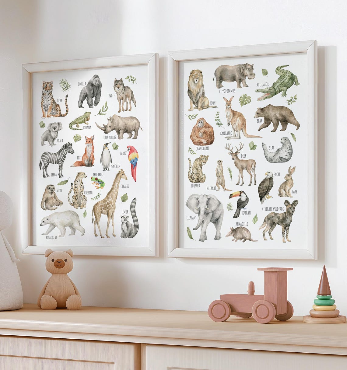 Animal Posters Printable Animal Wall Art, Animal Species Nursery Art ...