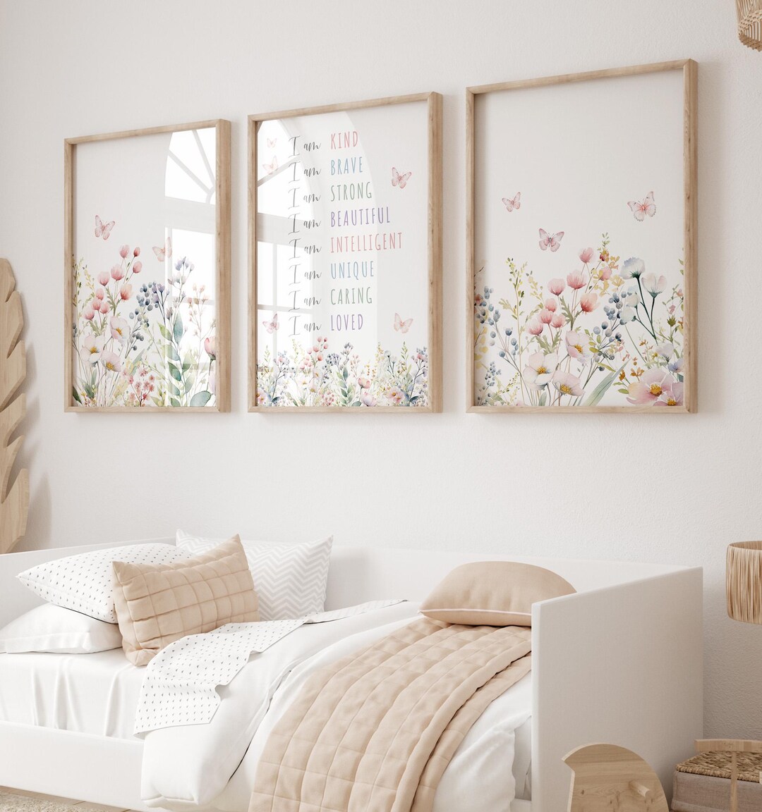 Wildflower Affirmation Nursery Prints, Boho Girls Room Decor, Printable ...