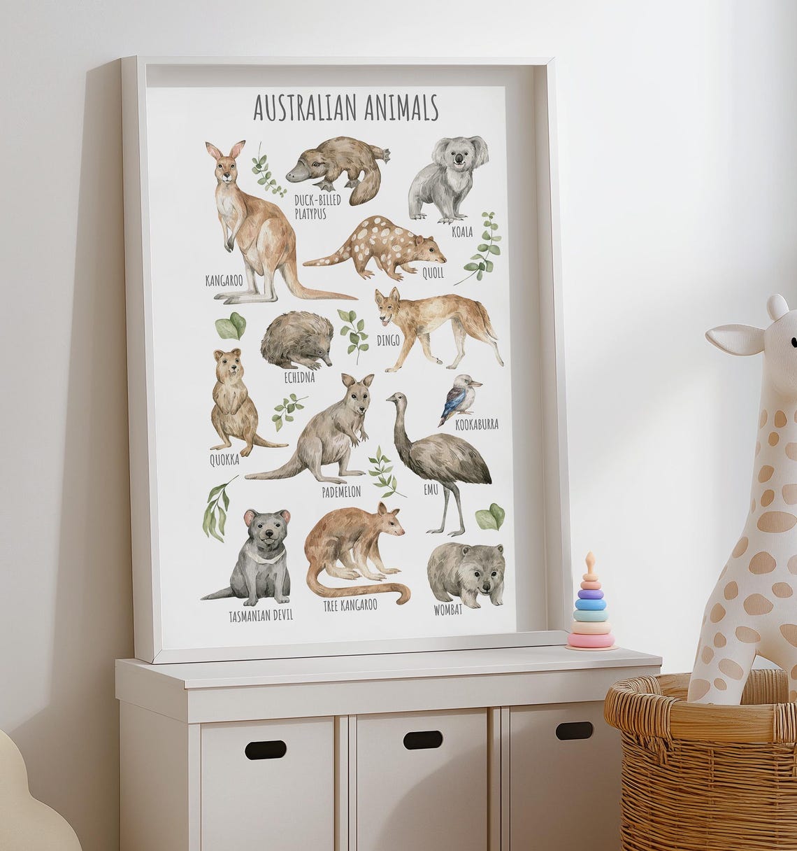 Printable Australian Animals Wall Art, Aus Animal Nursery Art, Kids ...