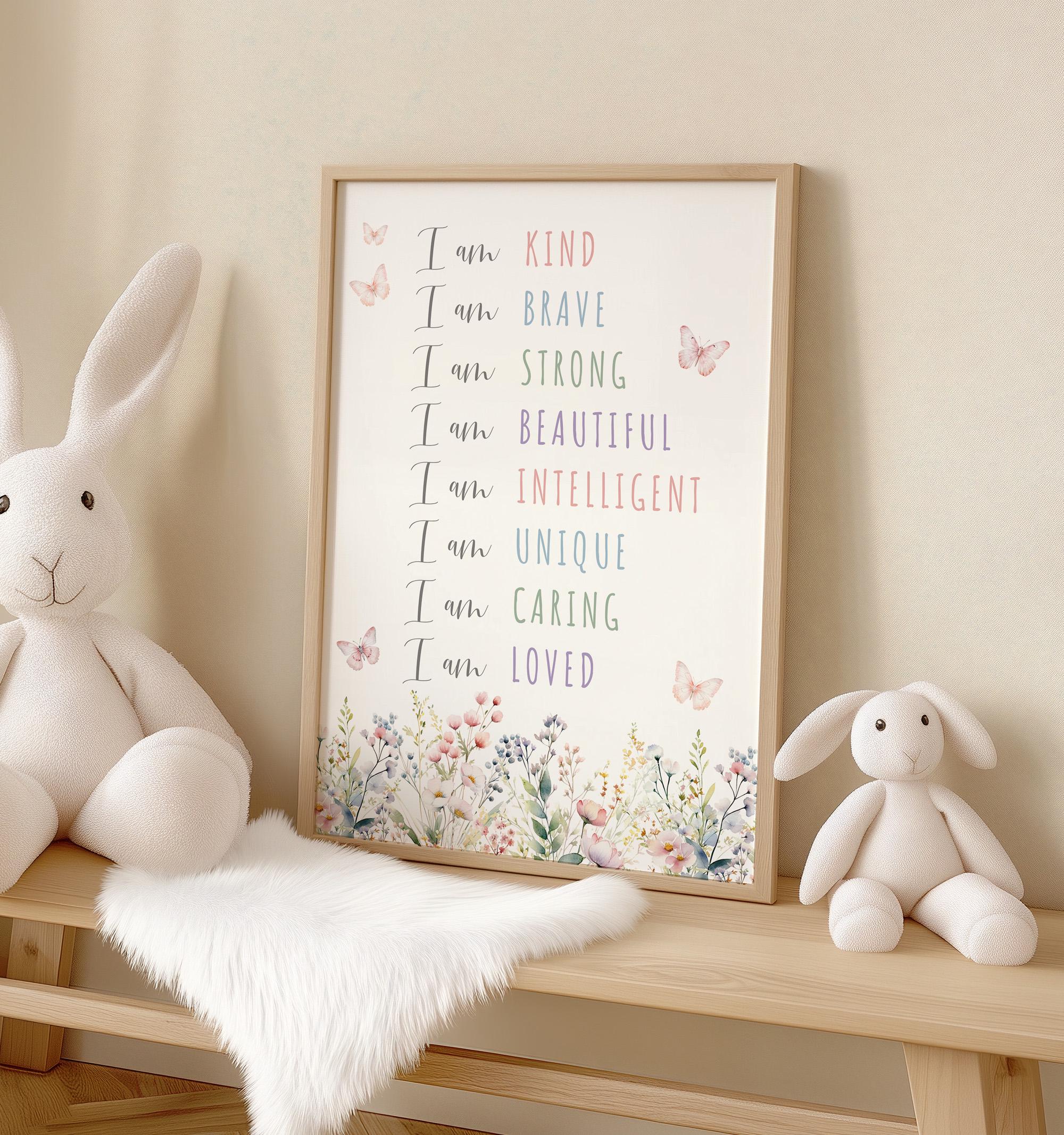 Wildflower Affirmation Nursery Prints, Boho Girls Room Decor, Printable ...