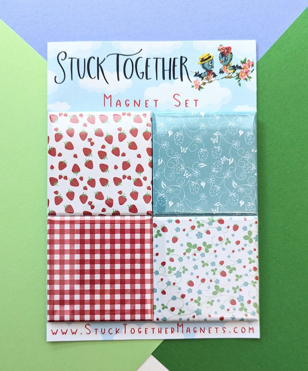 Strawberry Magnet Set - Four 2 Inch Magnets - Spring - Etsy