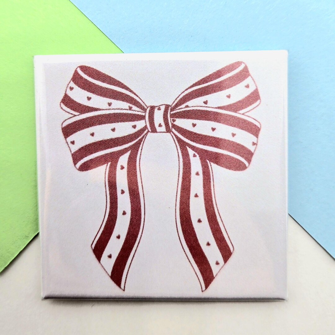 Happy Little Magnet - Coquette Pink Bow - 2 Inch Square Giftable Magnet ...