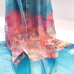 Greece Vintage Souvenir Scarf - Etsy