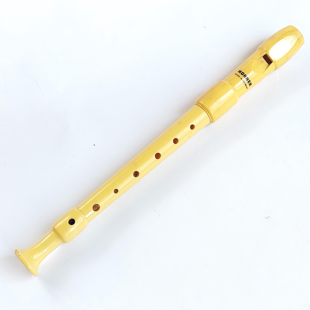 Vintage Hohner Soprano Recorder: Yellow Plastic German Wind Instrument ...