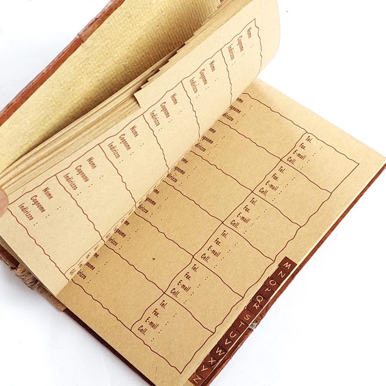 Vintage Address Book Banana Leaf Cover Small Pocket Size Hardcover ...