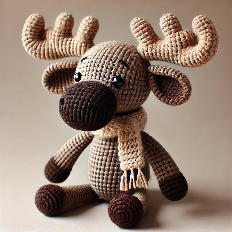 Moose Crochet Pattern - Amigurumi Plushie PDF, DIY Stuffed Animal ...