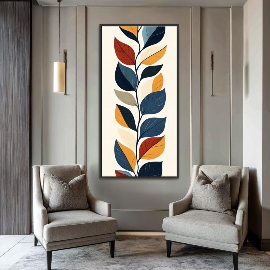 Long Narrow Art Wide Art Canvas Abstract Long Vertical Wall Art Wall ...
