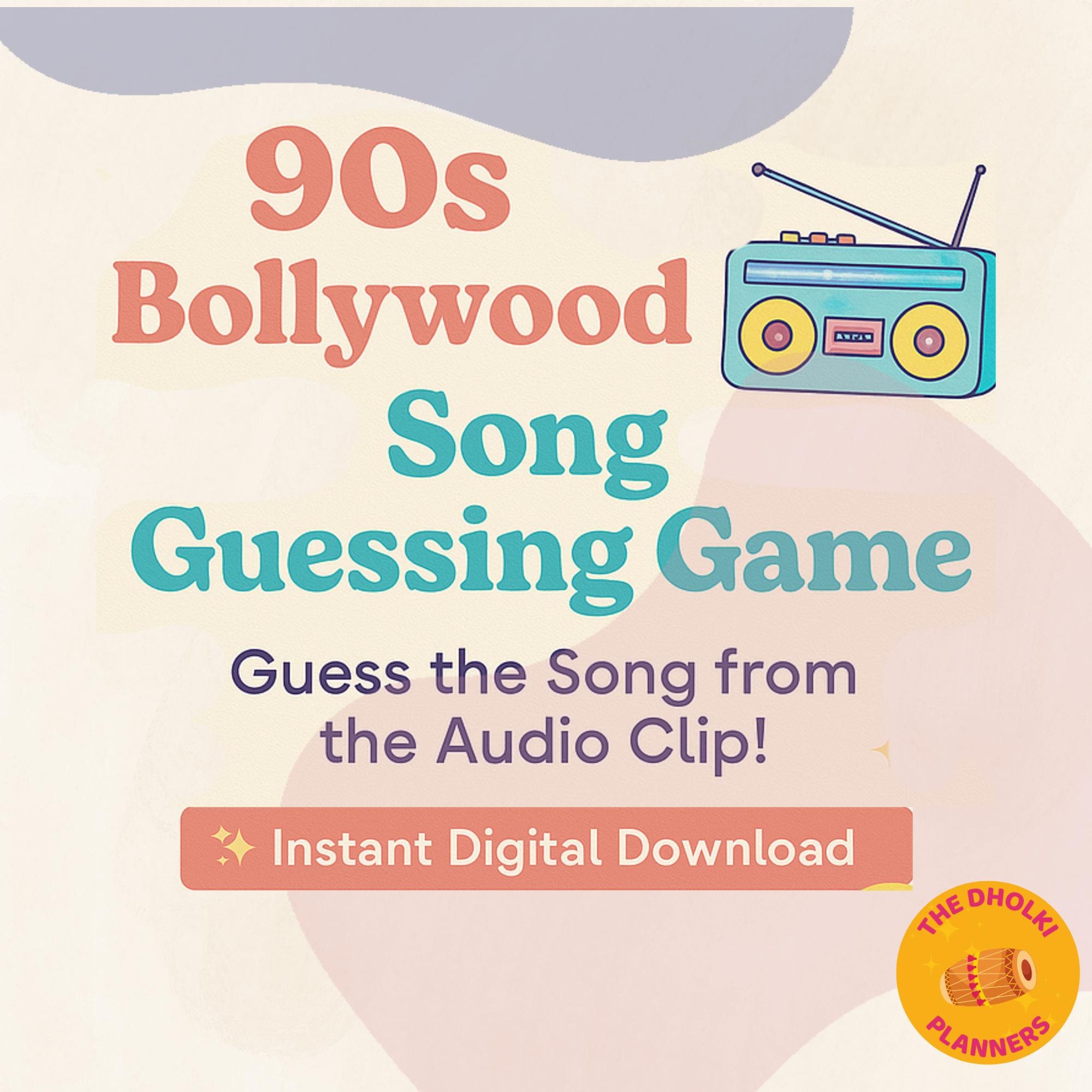 Bollywood Song Guessing Game | Mehndi & Dholki Game Night | Instant ...