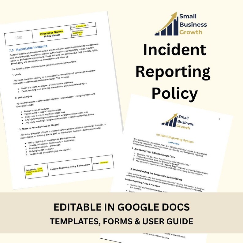 Editable Incident Reporting System | Workplace Policy, Investigation ...