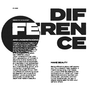 Difference, Typography Focused Poster Design, Black and White ...