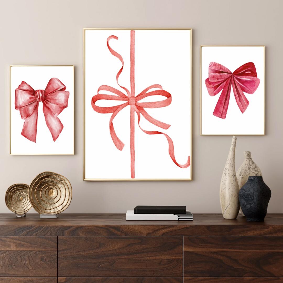 3 Printable RED Ribbon Poster for Room Decor in 4 Sizes - Etsy