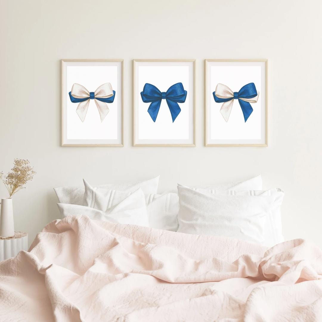 3 Printable BLUE Ribbon Poster for Room Decor in 4 Sizes - Etsy