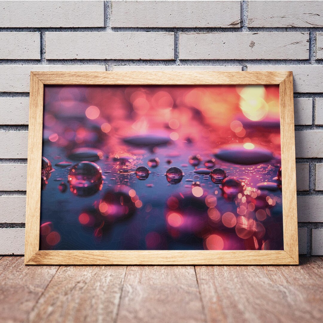 Hyperrealism Wall Art, Water Droplets Art Print, Modern Acrylic Wall ...