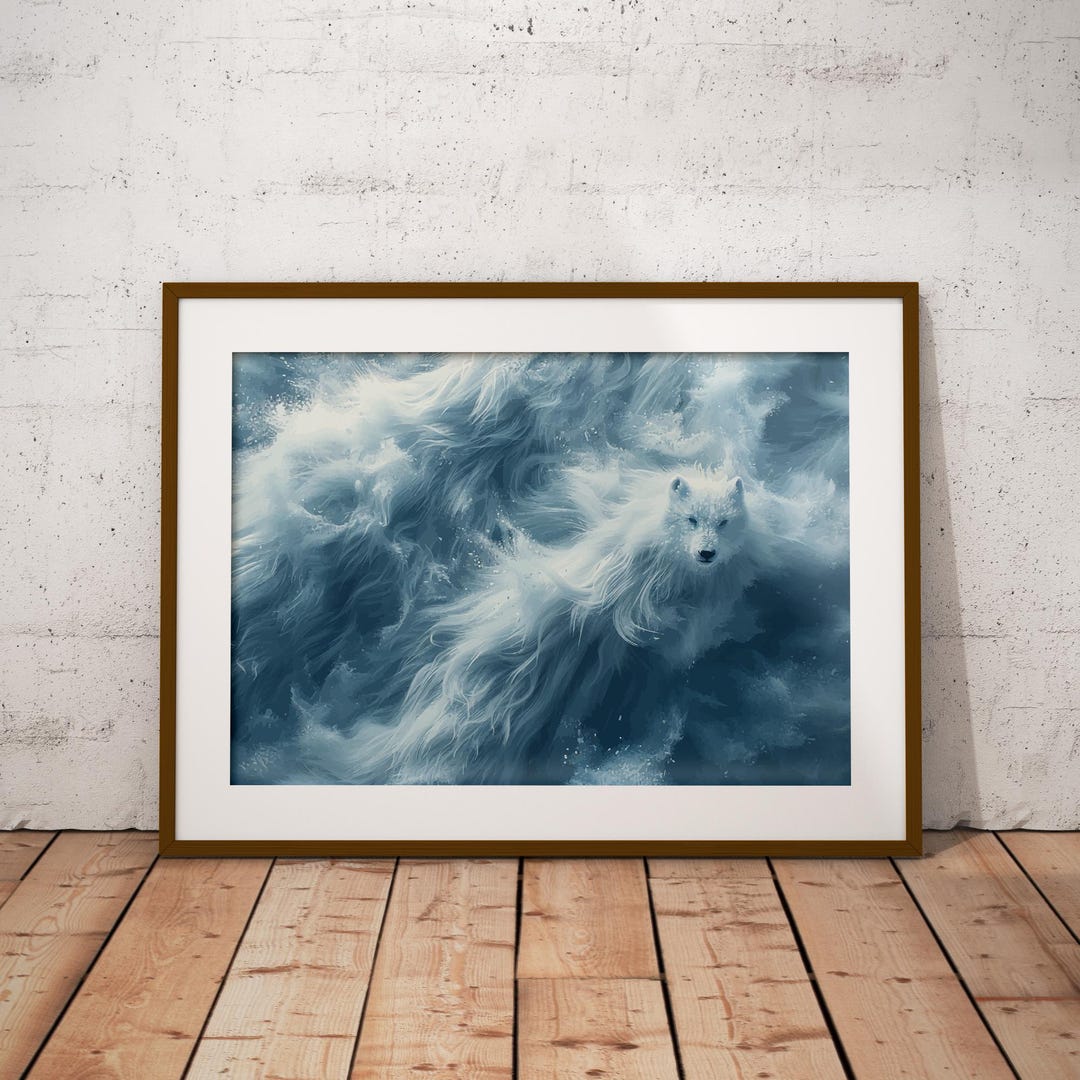 Mythic Frost Hyperrealism Art Print, Ultra-detailed Yeti Skin Texture ...