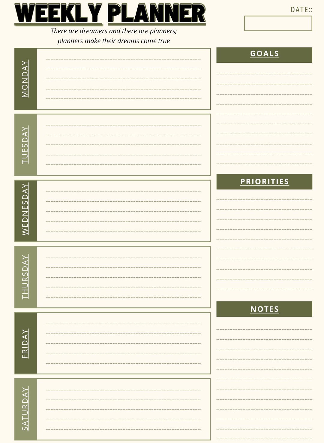 Weekly Planner Printable | Printable Weekly Task List PDF | Digital ...