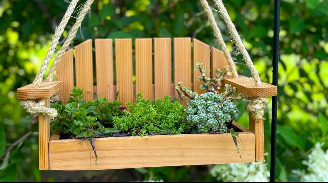 Decorative Plant Swing, Mini Planter Swing, Succulent Planter, Mini ...