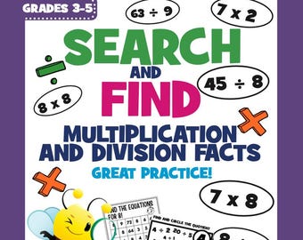 Search and Find Multiplication Facts - Etsy