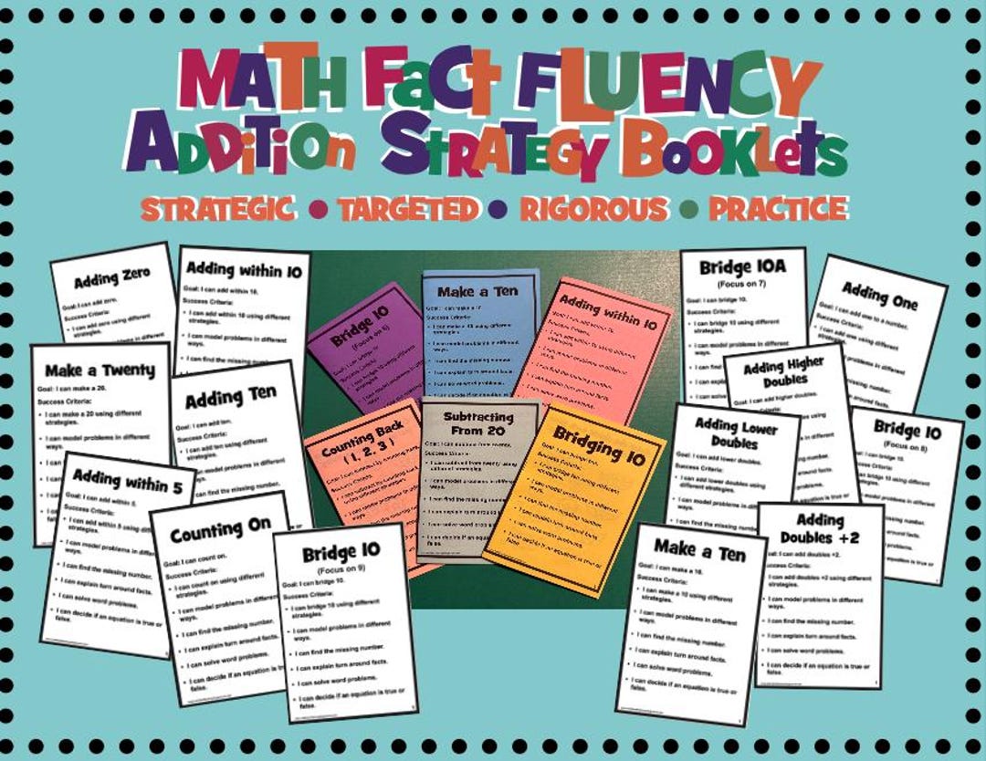 Math Fact Fluency - Addition Strategy Booklets - Etsy