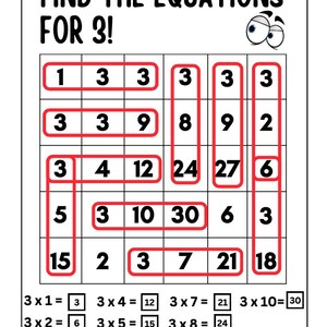Search and Find Multiplication Facts - Etsy