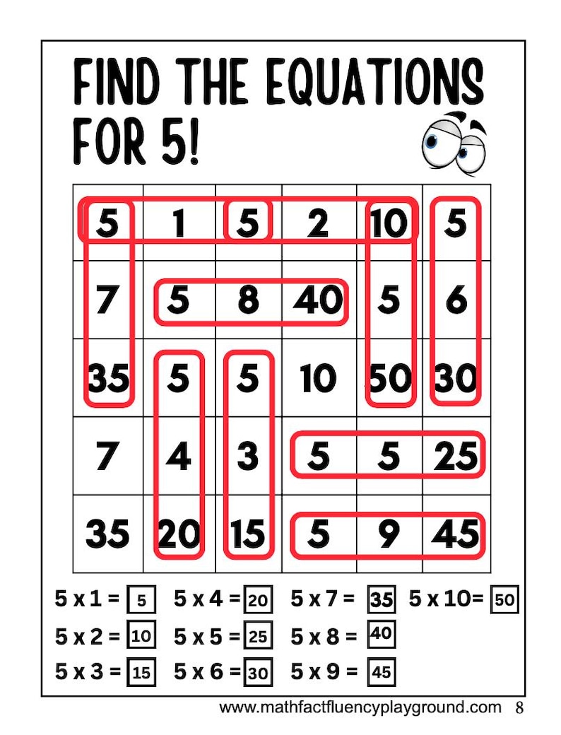 Search and Find Multiplication and Division Facts - Etsy