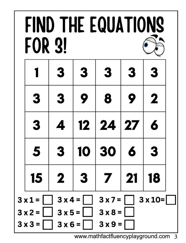 Search and Find Multiplication Facts - Etsy
