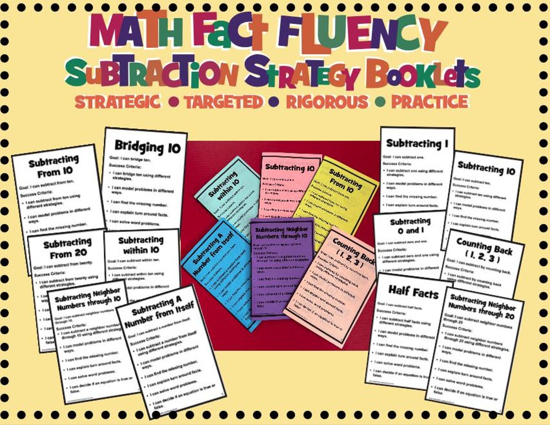 Math Fact Fluency - Subtraction Strategy Booklets - Etsy