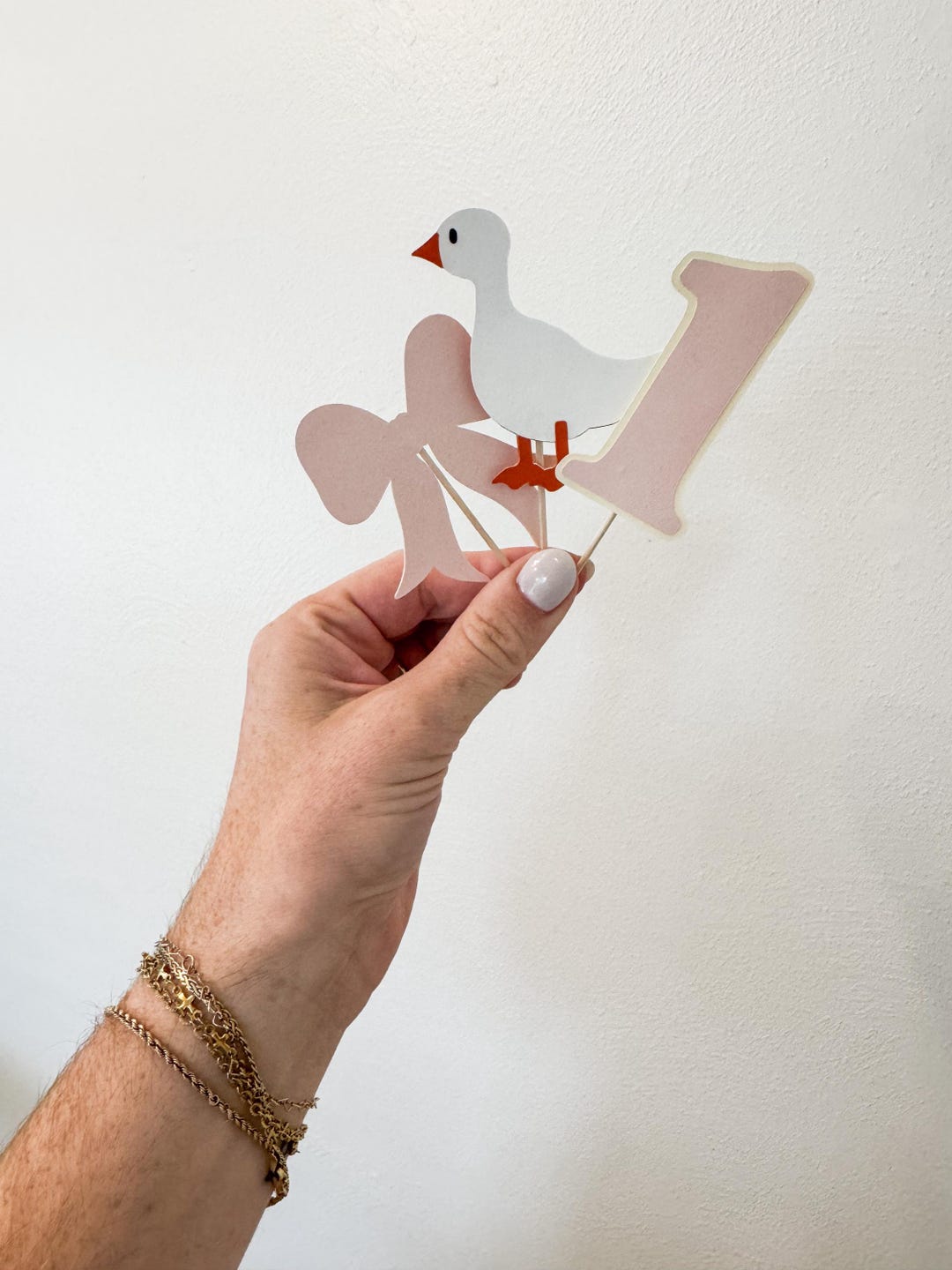 One Silly Goose Cupcake Toppers | Goose + Bow + Number (set of 6) - Etsy