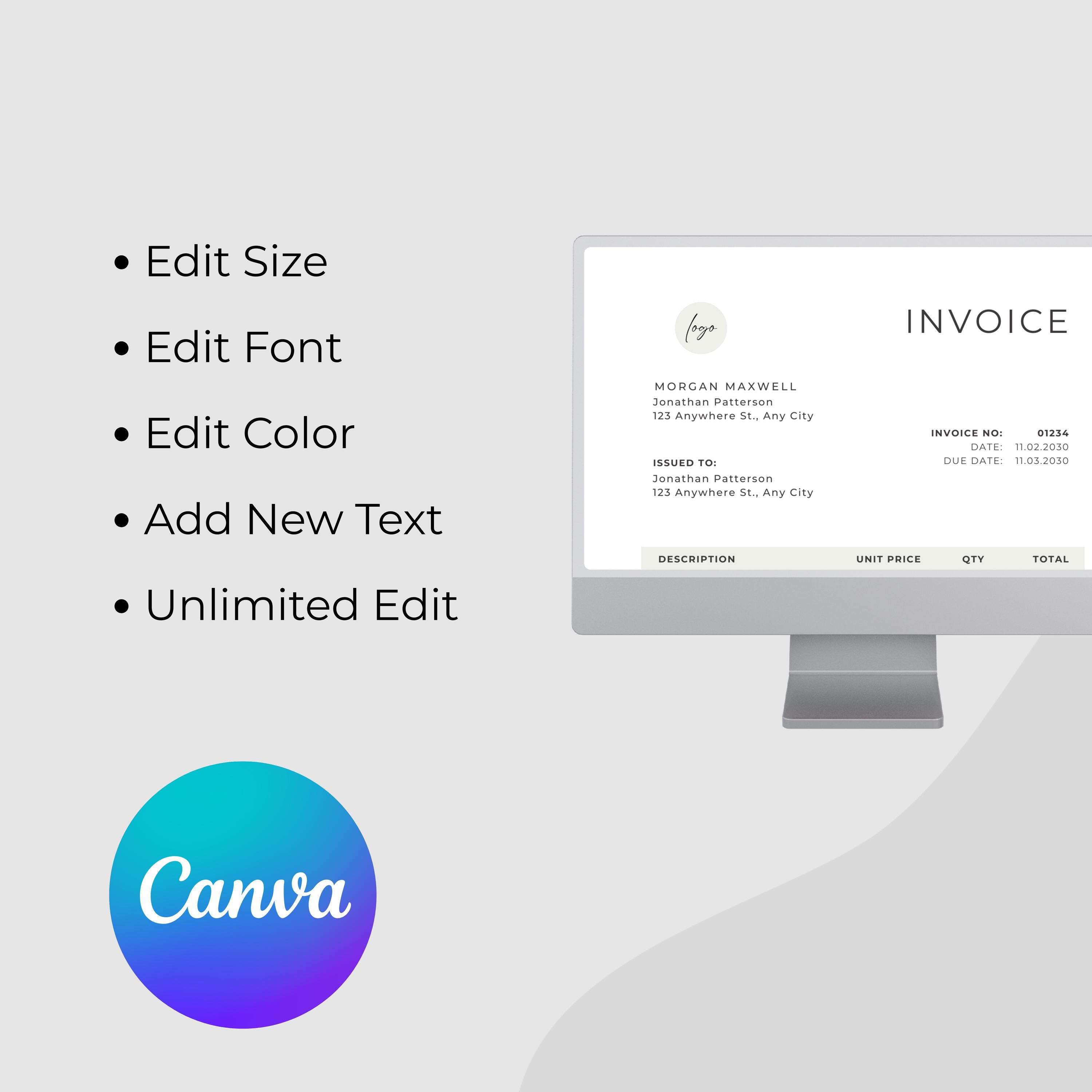 Custom Invoice Template and Receipt Template | Professional Business ...