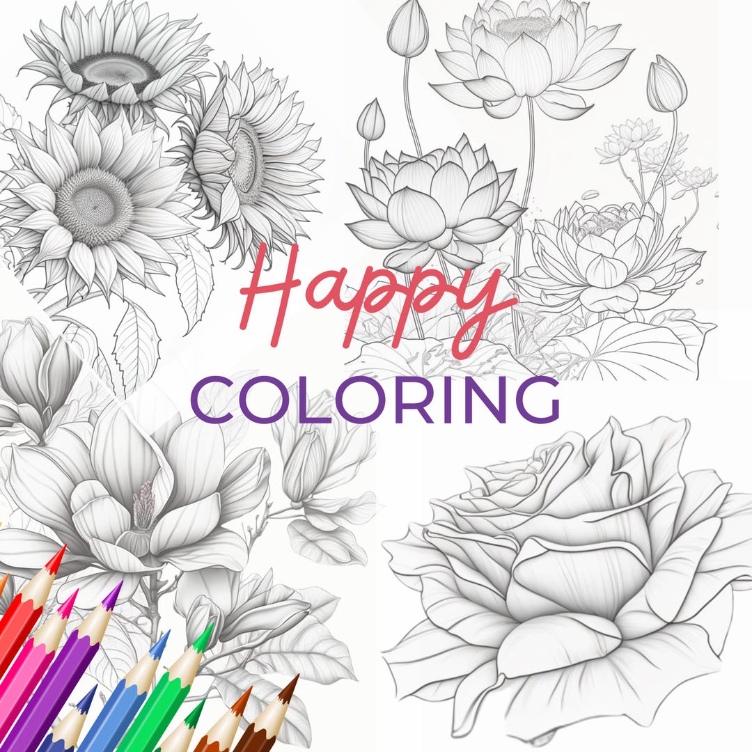 Ultimate Bundle 50+ Bloom & Botanicals Coloring Book Realistic ...