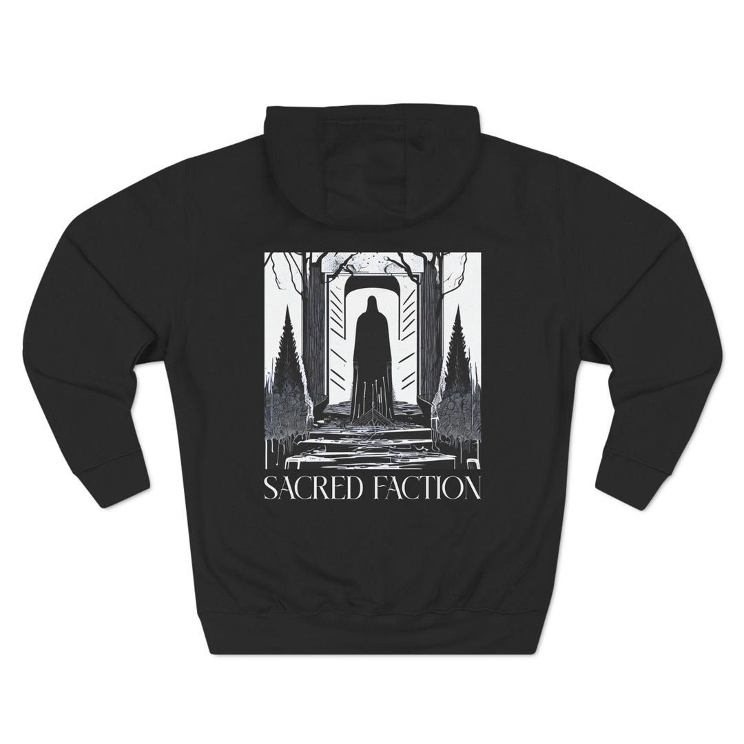 Three-panel Fleece Hoodie With Dark Art Print, Macabre Occult Ritual ...