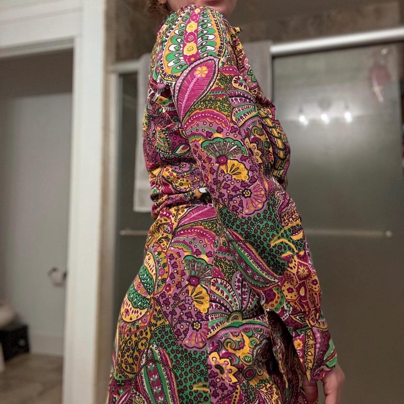 70s Paisley Dress - Etsy