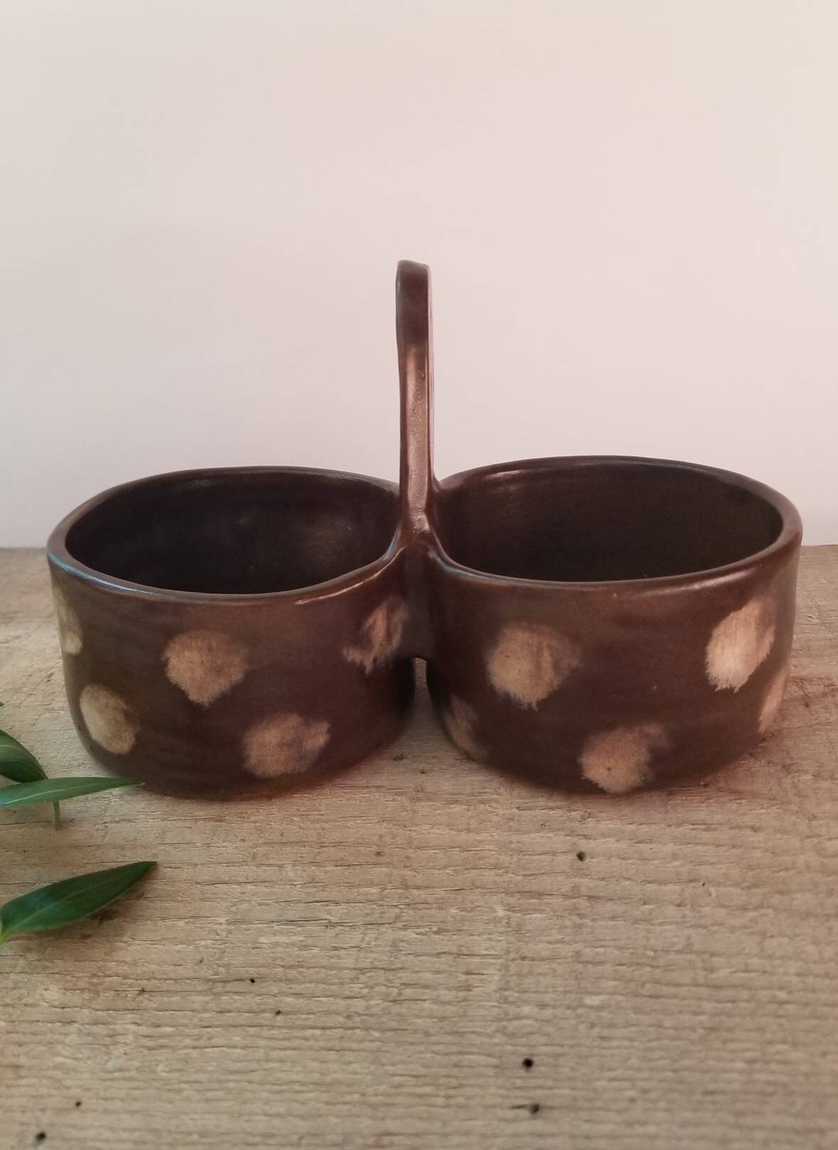 Ceramic Double Planter with Handle | Etsy