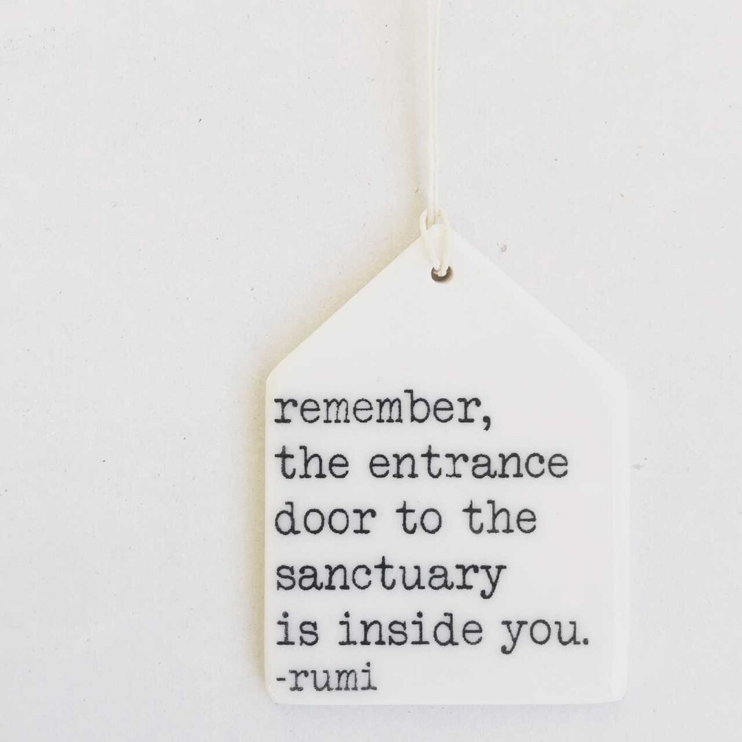 Rumi Quote Ceramic Wall Tag Daily Inspiration Screen Printed Ceramics ...