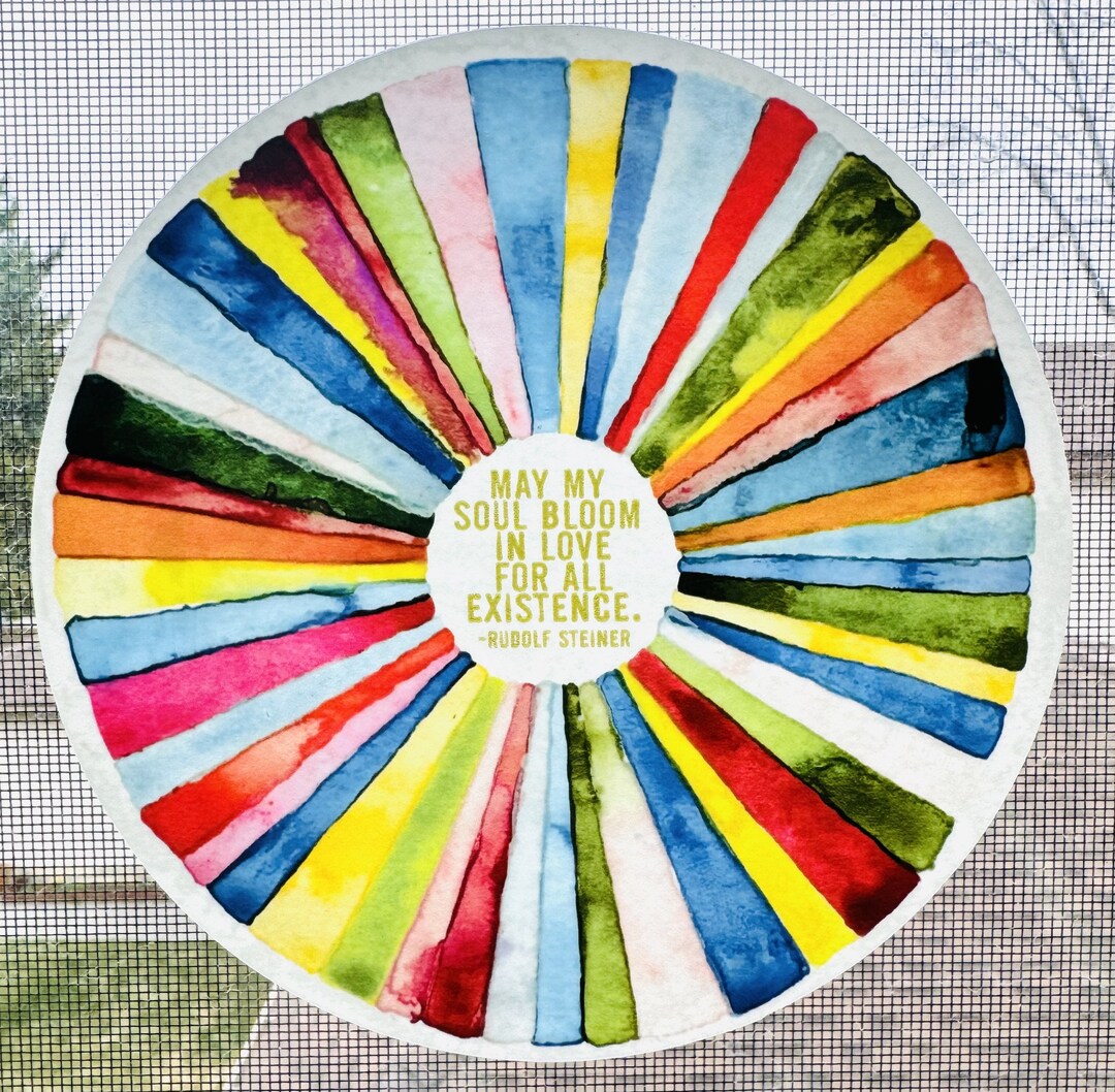 5" Round Vinyl CLEAR Sticker Rudolf Steiner Quote Hand Painted Pattern ...