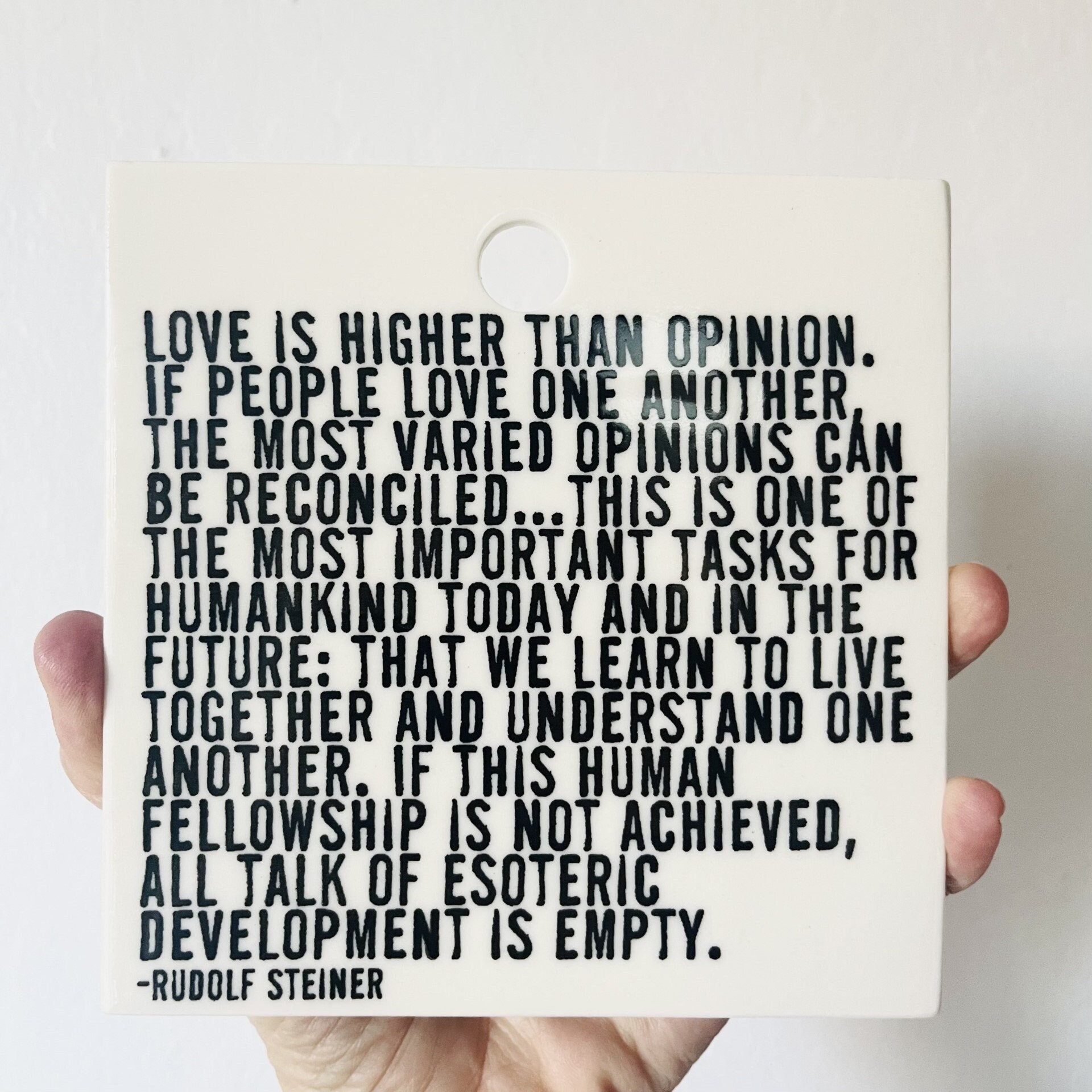 Rudolf Steiner Quote Ceramic Wall Tile Ceramic Wall Hanging ...