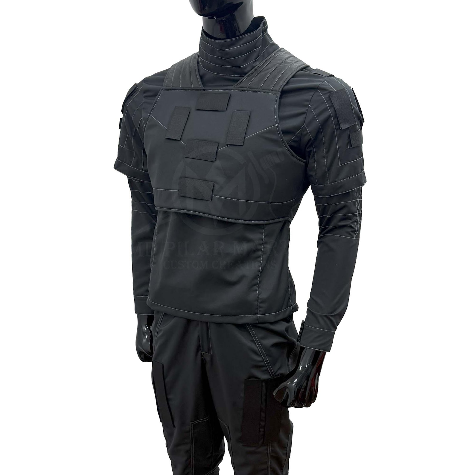 Handmade Mando-inspired Cosplay Set: Dark Gray Flight Suit, Flak Vest ...