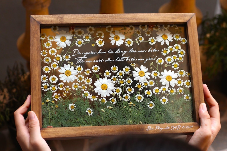 Personalized Pressed Flower Frame – Handmade Wooden Frame With Custom ...