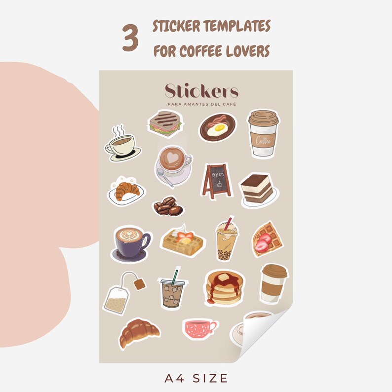 Coffee Theme Stickers/ Coffee Lover Decor/Printable Coffee Stickers in ...