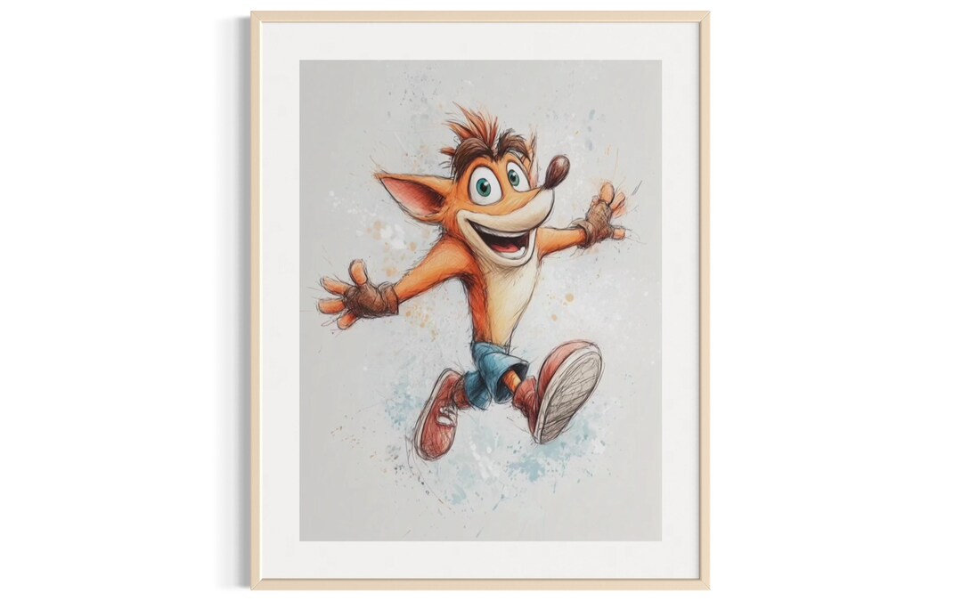 Crash Bandicoot PSX Retro Themed Print Wall Art Nursery Decor Print ...