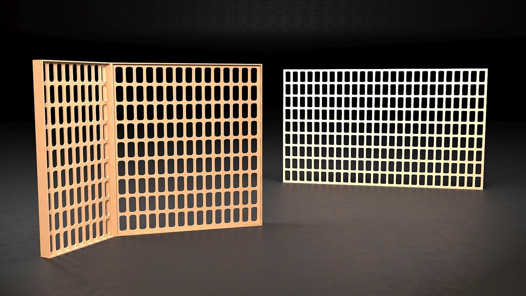 Miniature Mesh Wooden Room Divider STL - 1:12 Scale Dollhouse Partition ...
