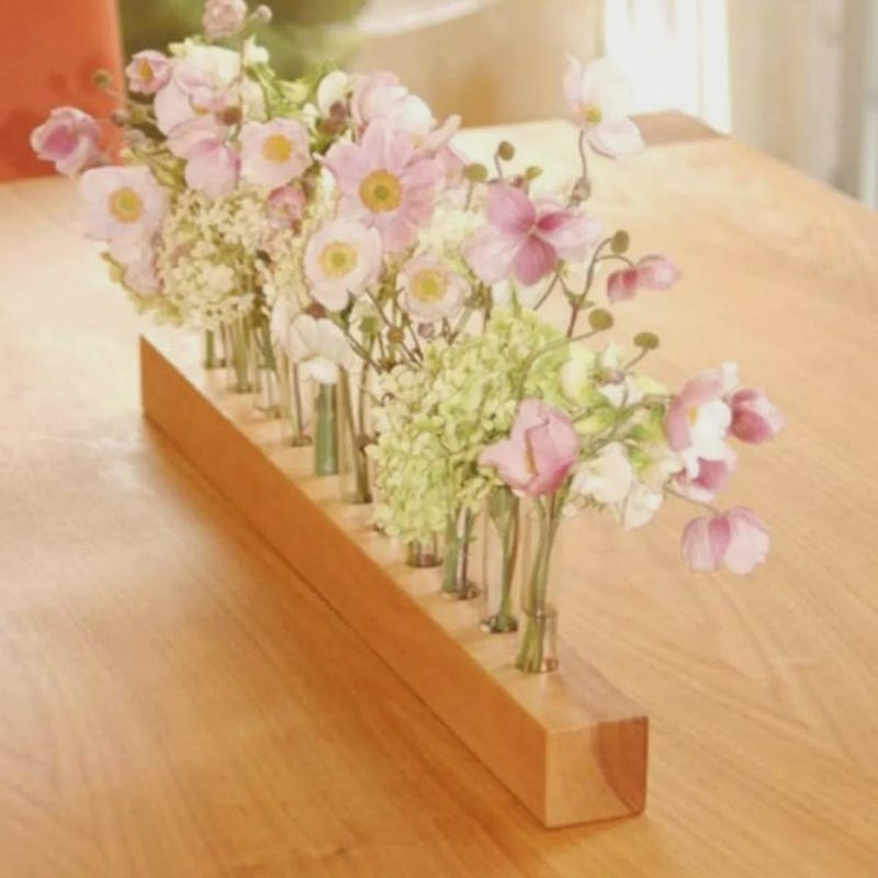 Glass Vase on Wooden Stand - Etsy