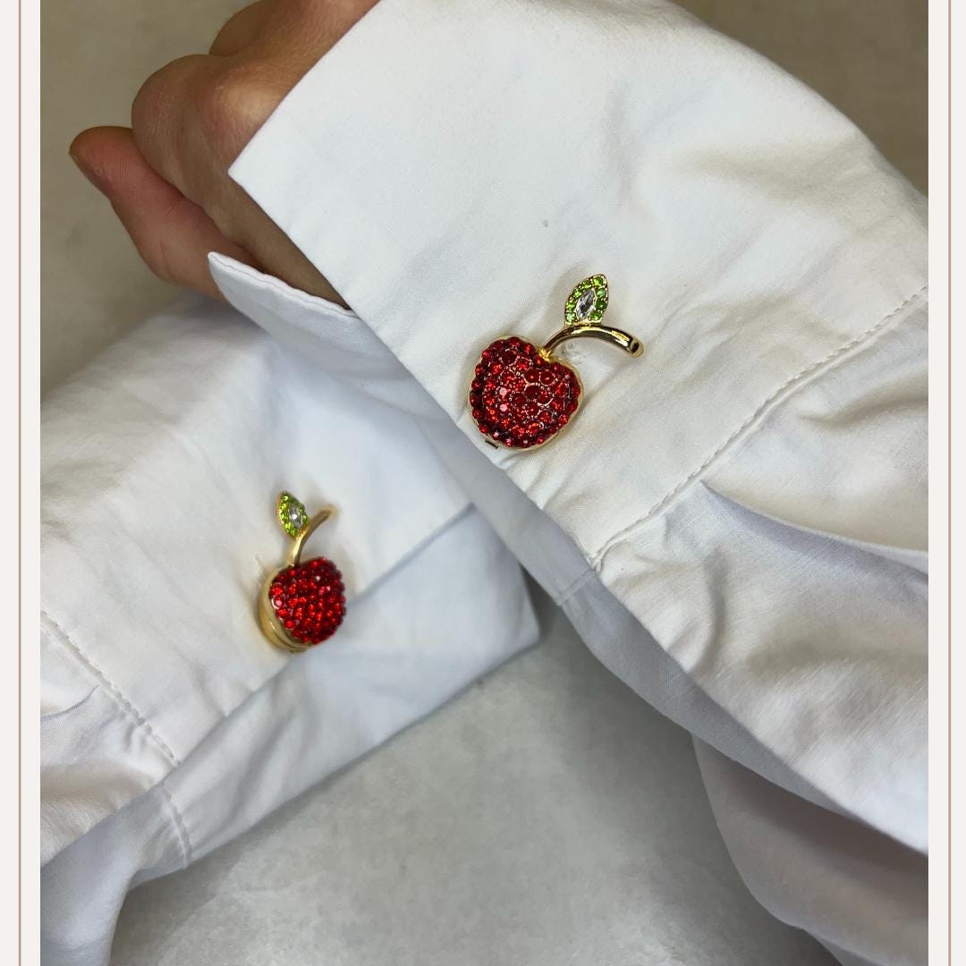 Sparkling Cherry Button Cover | Cufflinks |clip on Button Covers ...