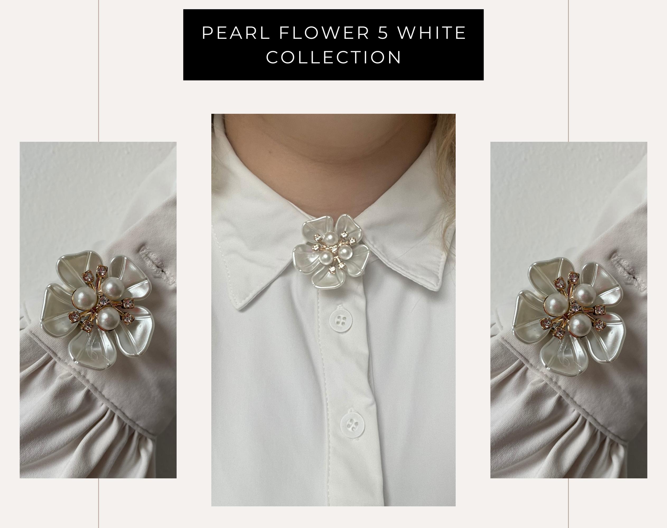 Pearl Flower 5 White Button Cover | Cufflinks |clip on Button Covers ...