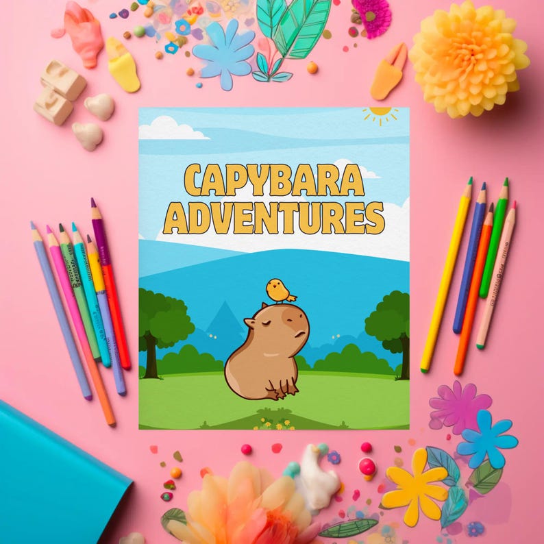 Capybara Adventures – Printable Coloring Book for Kids | 16 A4 Pages ...