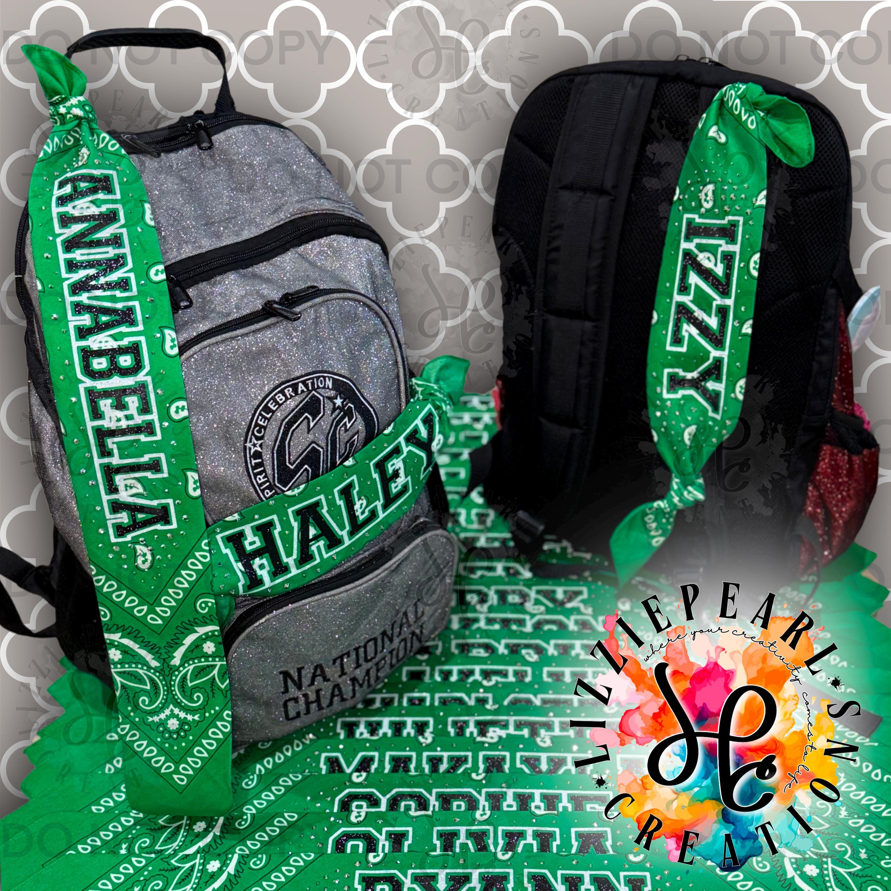 Custom Spirit Team Backpack Bandana, Sparkle & Shine - Etsy