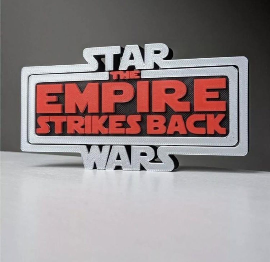 Star Wars Logo Display, 3D Printed Self Standing Sign, Sci Fi Movie ...