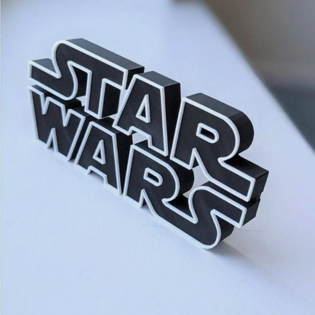 Star Wars Logo Display, 3D Printed Self Standing Sign, Sci Fi Movie ...