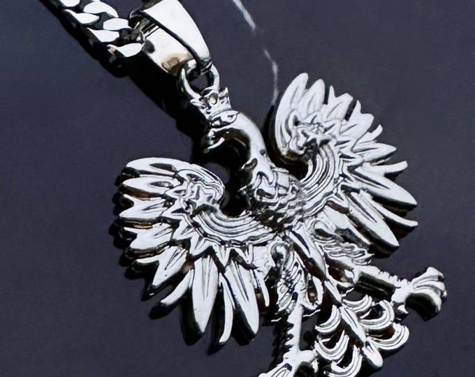 Polish Eagle Pendant, Poland Two Zlotch Coin Hand Cut, 3/4" in Diameter ...