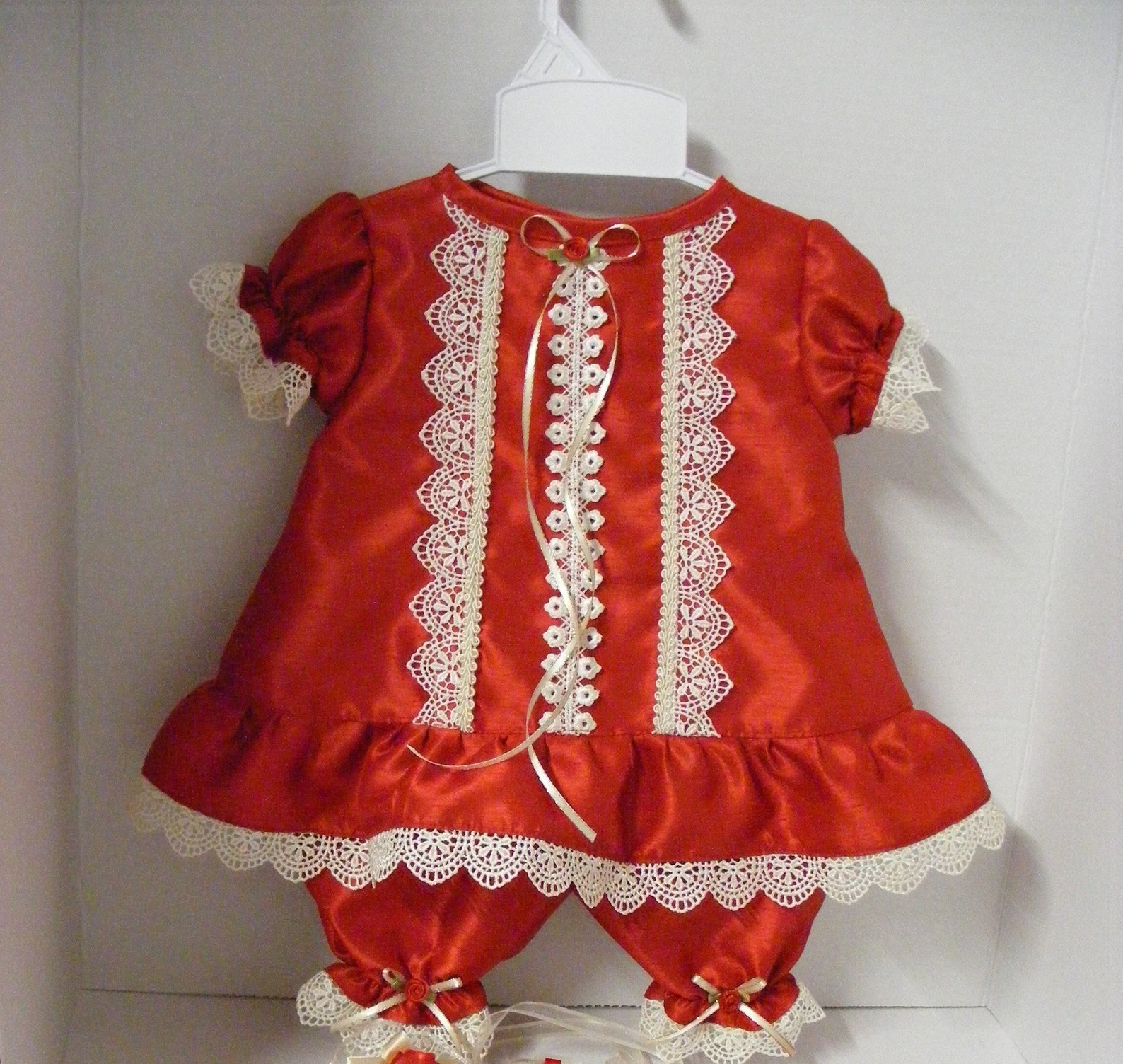 Baby Girl Outfit Red and Beige for Newborn Coming Home or First ...